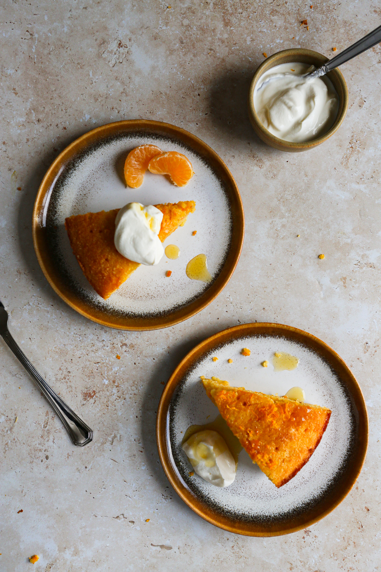 Clementine and Honey Polenta Cake - aveggiefeast